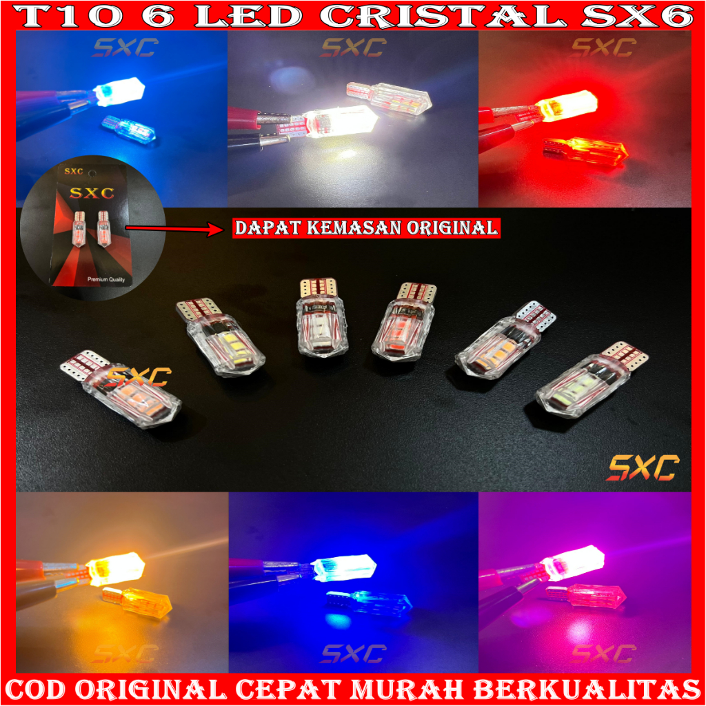 Original T10 6 LED โคมไฟคริสตัล 12 VOLT DC รถจักรยานยนต์ไฟเลี้ยวพรีเมี่ ...