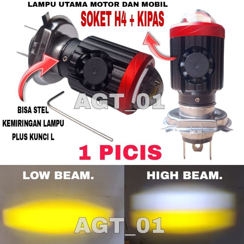 H4 SOCKET HEADLIGHT 3 ขาเลเซอร์ LED PLUS FAN/ H4 LIGHT SUPER BRIGHT ...