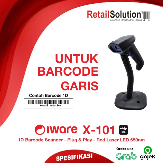 เครื่องสแกนบาร์โค้ด 1D USB Stand - Iware X-Series X101 X-101 | Shopee Thailand
