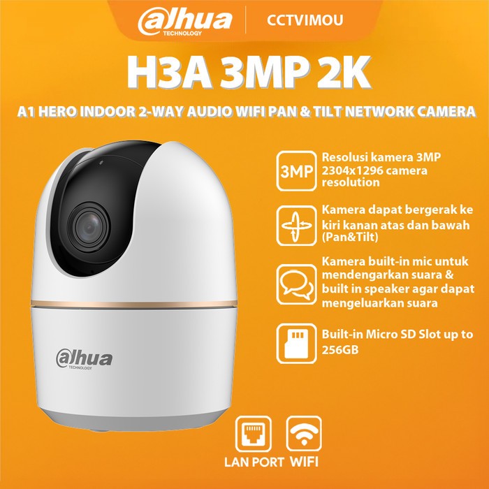 Dahua HERO A1 3MP กล้องวงจรปิดไร้สายกล้อง IP ในร่มกล้องวงจรปิด DAHUA Two Way Tallk,360& 39; Pan ...