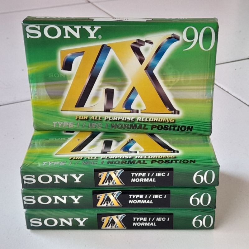 Sony ZX 60 & 90 Type I (1999) เทปเทปเปล่า Made in Thailand SEALED / NOS ...