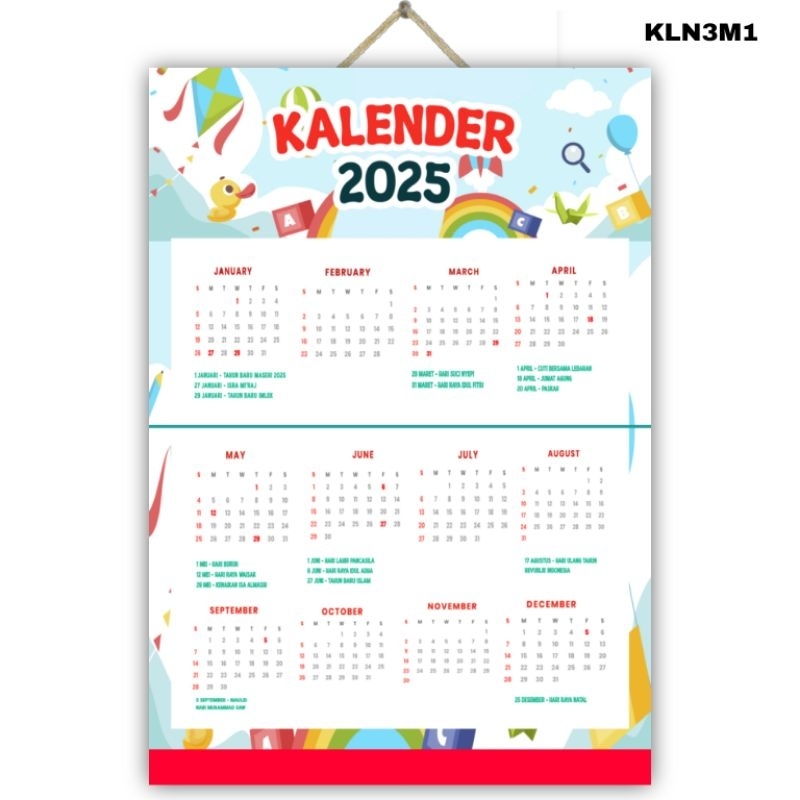 Hiasan DINDING 2025 calendar ตกแต่งผนัง A3 ขนาด (40x30 ซม.) ตกแต่งปี ...