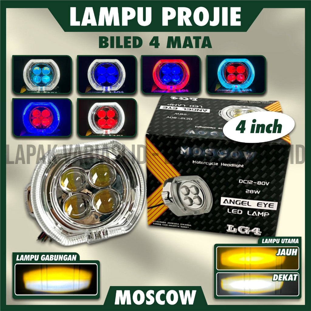 Mata PUTIH PROJIE BILED LIGHTS ALA ALA 4INCH PROJIE BILED ยาวเชื่อมต่อ ...