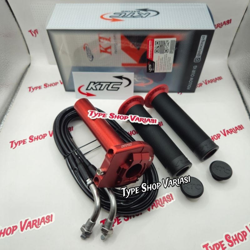 KTC Racing แก๊สพร้อมกัน 2 สาย Plus Handgrip KTC Bulu Original Universal ...