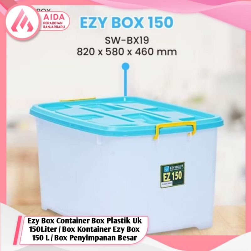 Ezy Box กล่องพลาสติกคอนเทนเนอร์ Uk 150 ลิตร / Ezy กล่องคอนเทนเนอร์ 150 ลิตร / กล่องเก็บของขนาด ...
