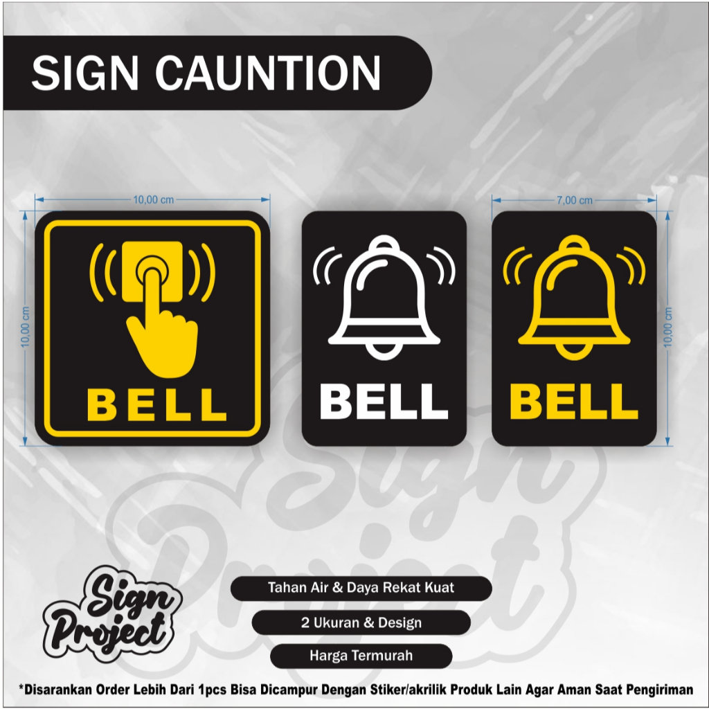 GOLD WHITE HOUSE VINYL BELL STICKER POSITION DIRECTION INDICATOR BELL ...
