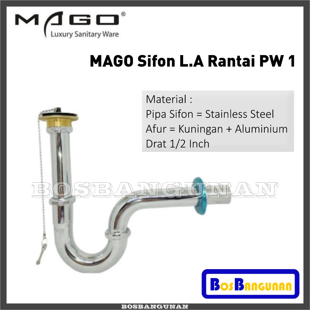 Afuur Sink Siphon MAGO Siphon LA PW 1 โซ่/อ่างล้างจานท่อระบายน้ํา/Afurn ...
