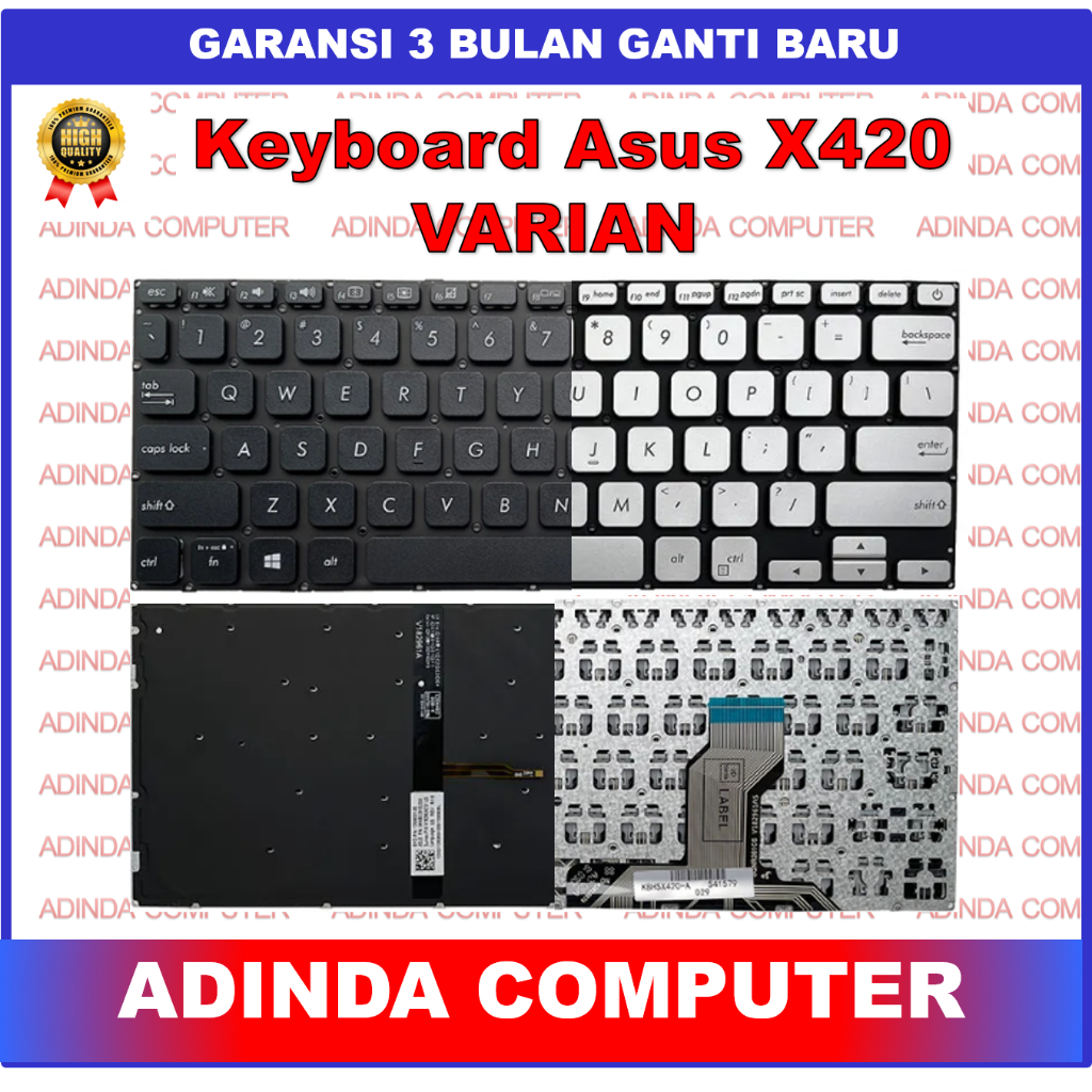 คีย์บอร์ด Asus Vivobook 14 X420 X420F X420FA X420U X420UA A420 A420F A420U A420UA Silver ...