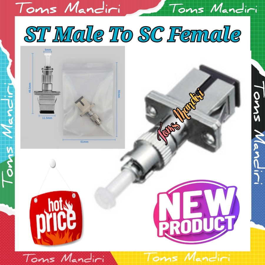 ST Male To SC Female Hybrid Fiber Optical Adapter Converter Connector ...