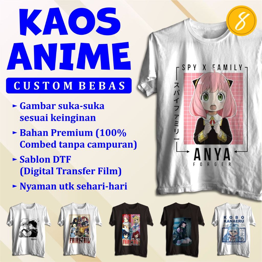 เสื้อยืดมังงะอนิเมะที่กําหนดเอง / เสื้อยืดญี่ปุ่น DTF Screen Printing ...