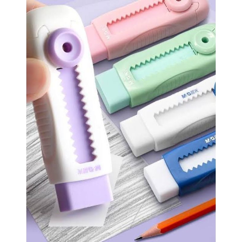 M&G SLIDE ERASER SLIDING PUSH PULL MECHANISM PUSH PULL PENCIL ERASER ...