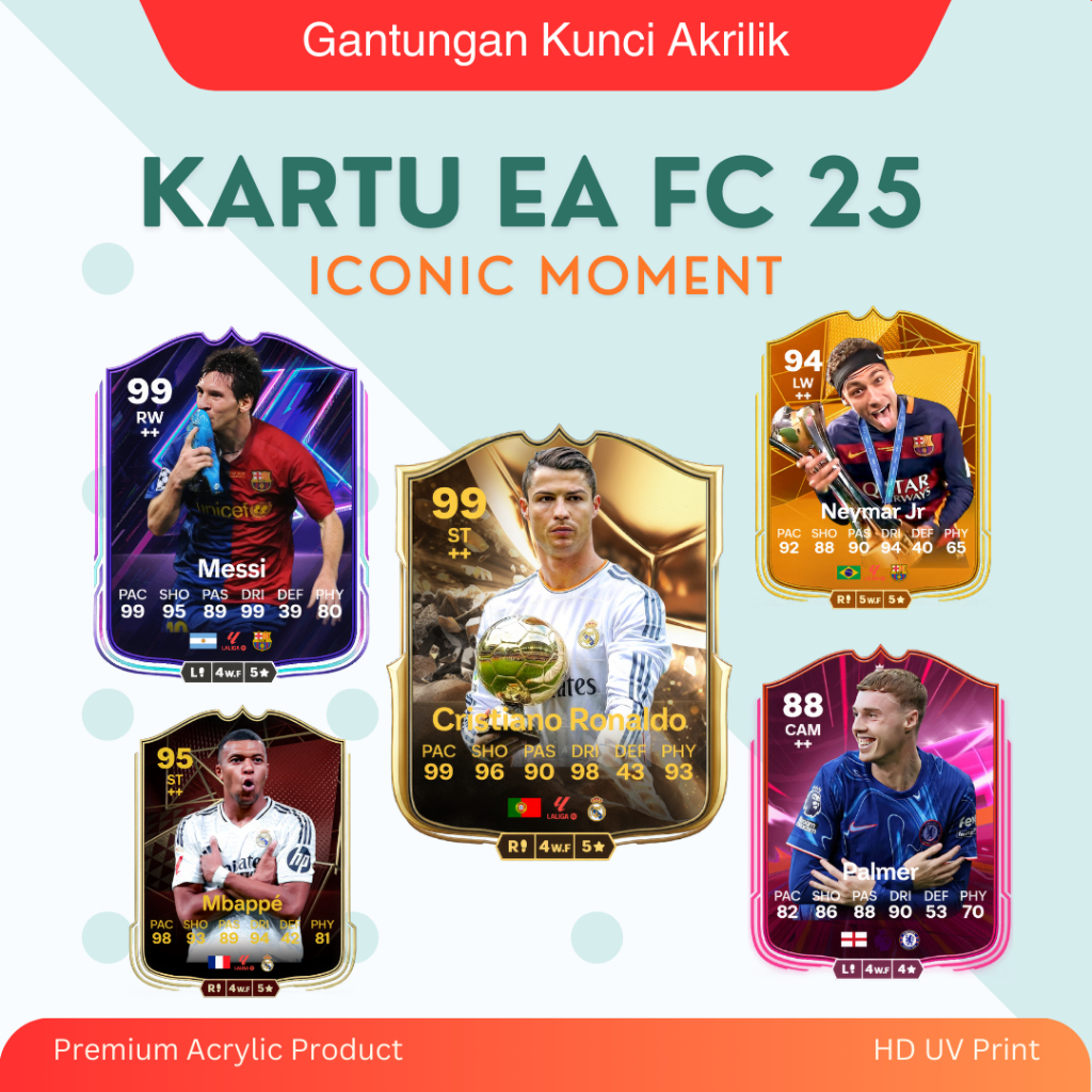 GANTUNGAN EAFC 25 ICONIC MOMENT CARD KEYCHAIN CUSTOM อะคริลิค | พวง ...