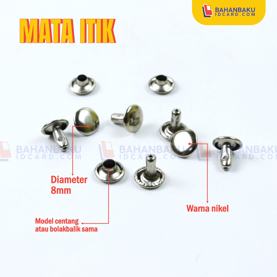 Mata rivets หมุด หมุด หมุดหลังและป้อม ตาเป็ด เทปเชือกคล้อง 8 mm ...