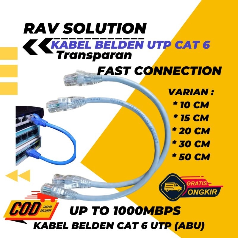 Rav Solution Belden UTP Cat 6 การเชื่อมต่อสายเคเบิลโปร่งใสอย่างรวดเร็ว ...