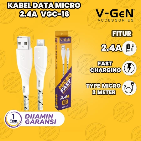 V-gen VGC-16 MicroUSB Data Cable รองรับ Fast Charging Transfer Data 2.4A QC3.0 2 เมตรไนลอน ...