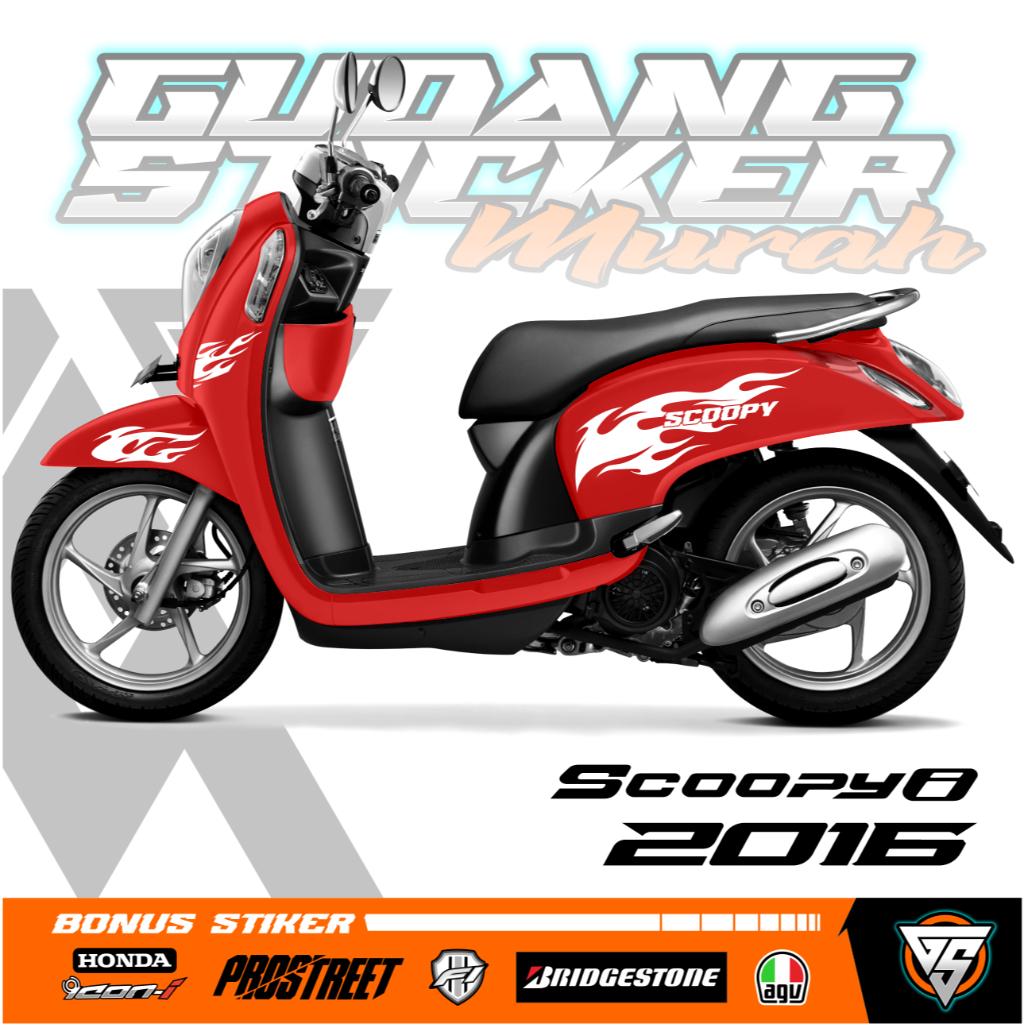 Striping CUTTING HONDA SCOOPY STICKER LIS API STICKER SCOOPY 2016 FLAME ...