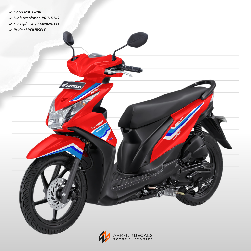 Striping BEAT FI LIVERY HRC TRI COLOR / สติ๊กเกอร์มอเตอร์ไซค์ HONDA ...