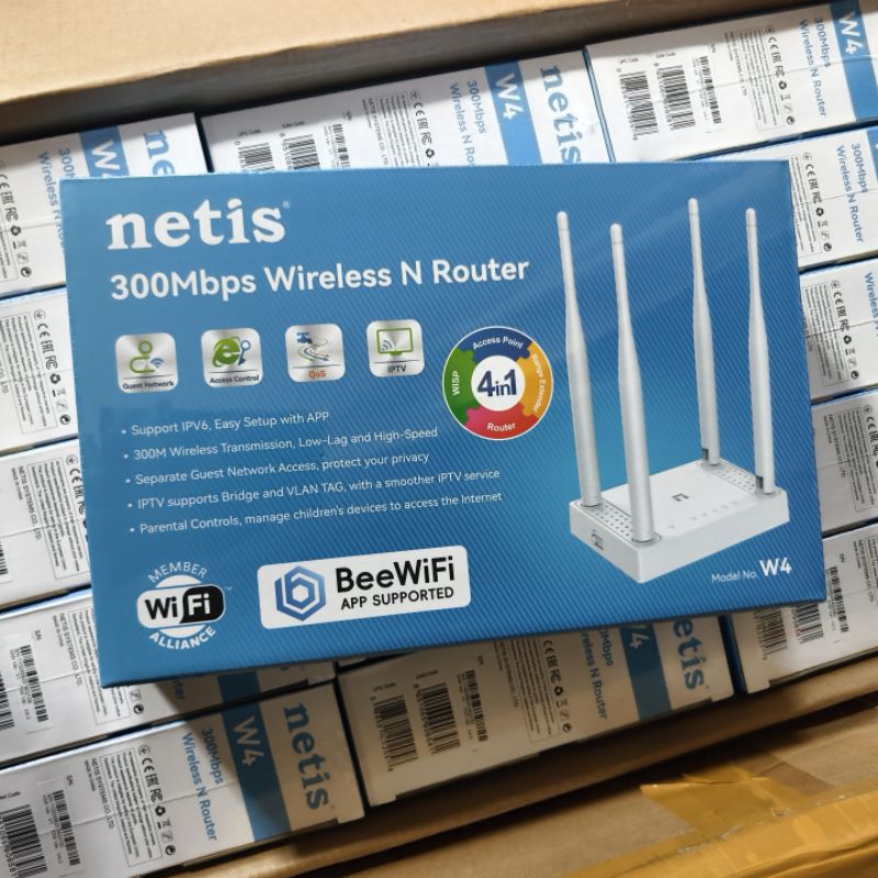 Netis W4 เสาอากาศเราเตอร์ไร้สาย 4 รองรับ Range Extender Repeater WISP ...