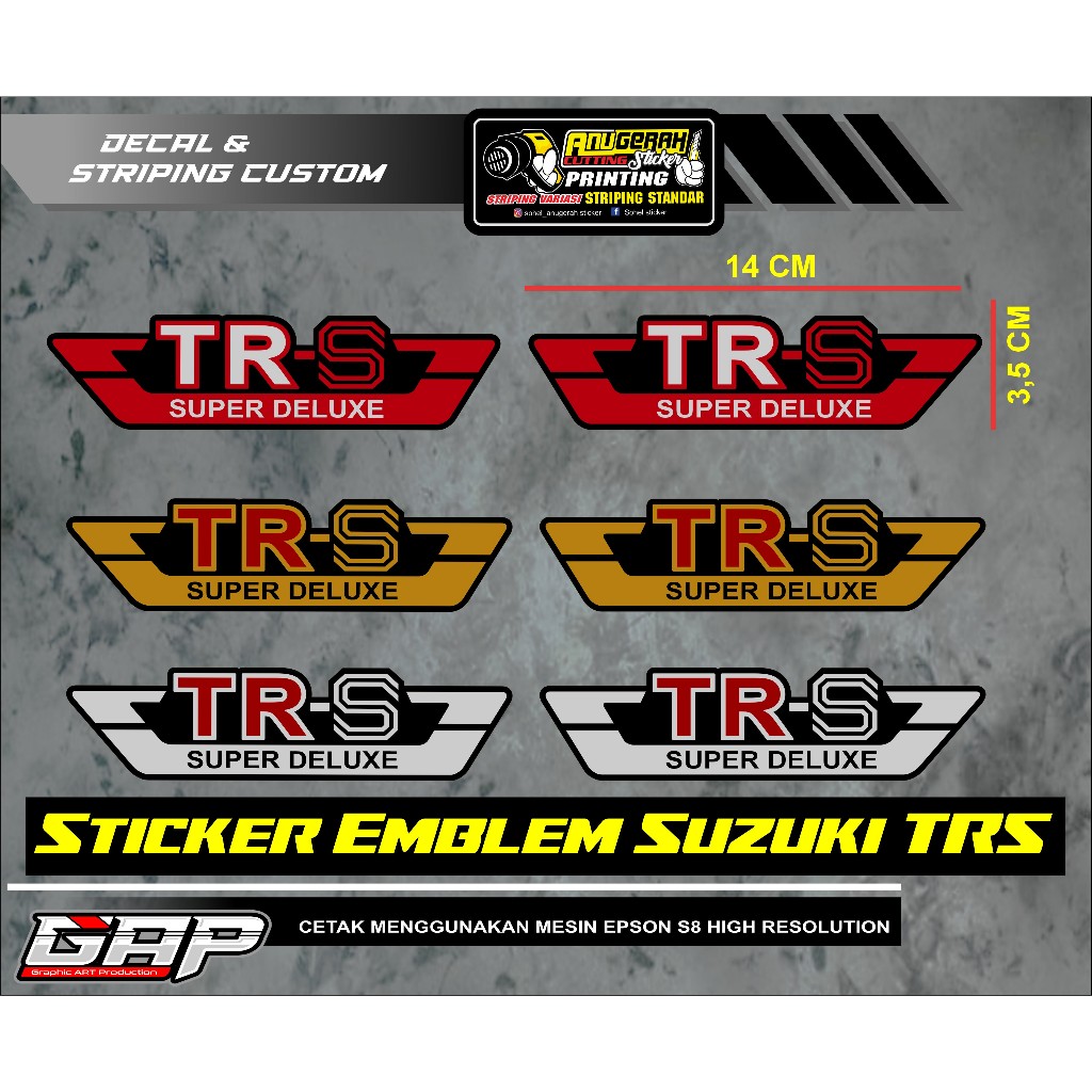 สติ๊กเกอร์ Suzuki TRS EMBLEM | Shopee Thailand
