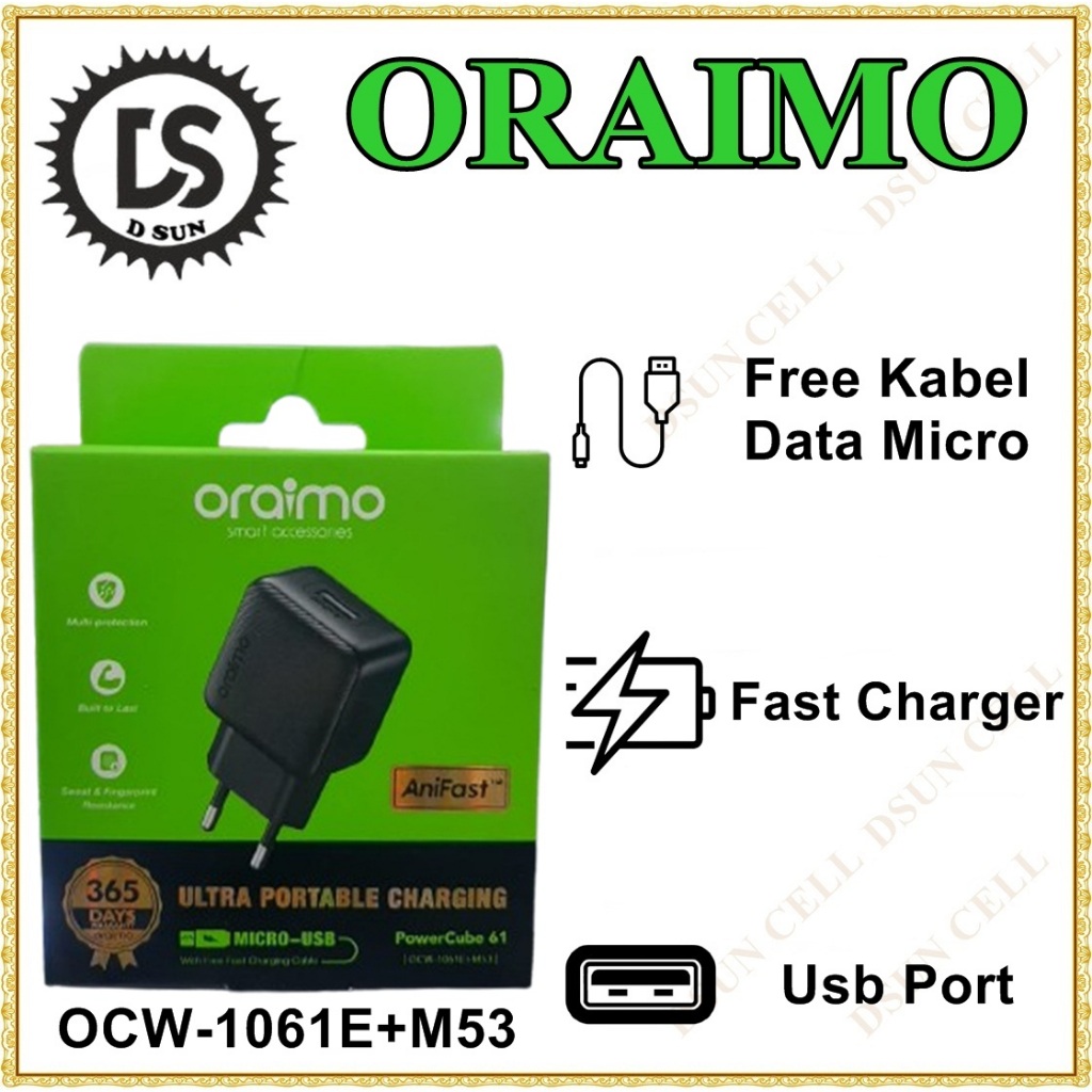 Oraimo PowerCube 61 OCW-1061E+M53 AniFast Fast Charger Adapter ฟรีสาย ...