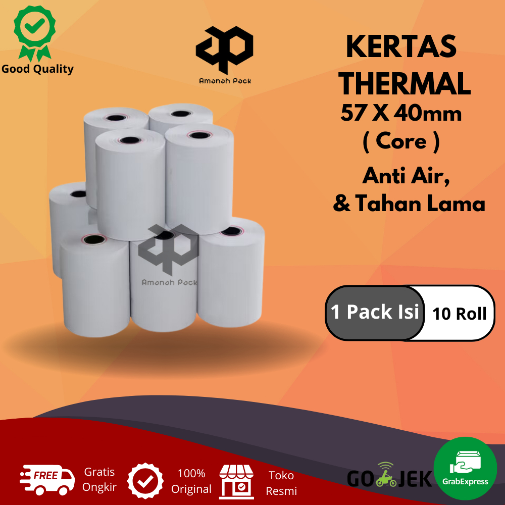 กระดาษความร้อนม้วน STRUCK PAPER 57mmx40mm TERMAL EDC THERMAL PRINTER ...