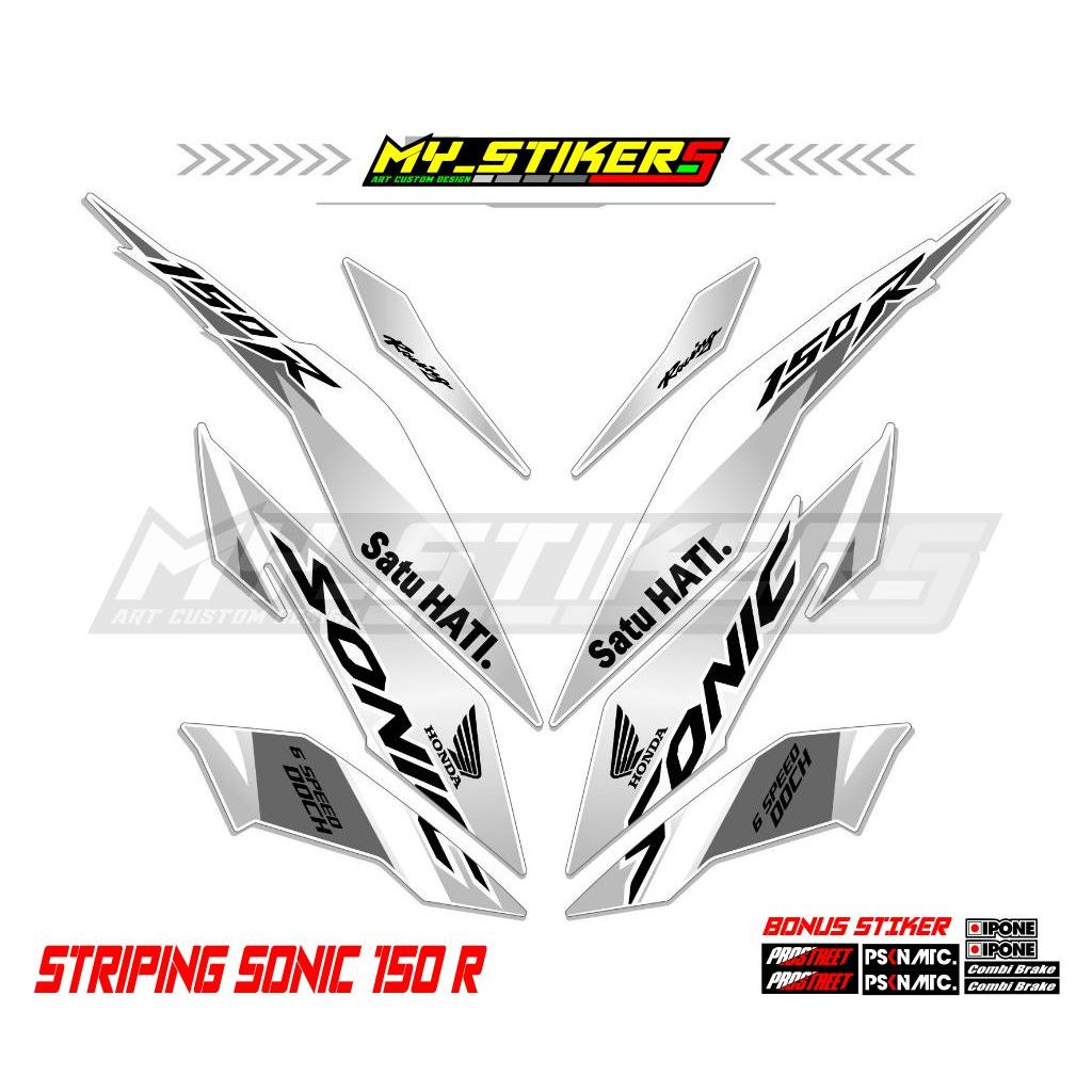 My-sonic R 150R Striping Stickers Malayal/Thailand/Viamed/Honda RS150R ...