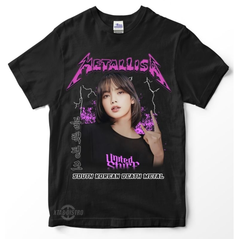 Metallica เกาหลีตายเสื้อยืดโลหะขนาดใหญ่ lisa โลหะวงร็อค kpop เสื้อยืด ...