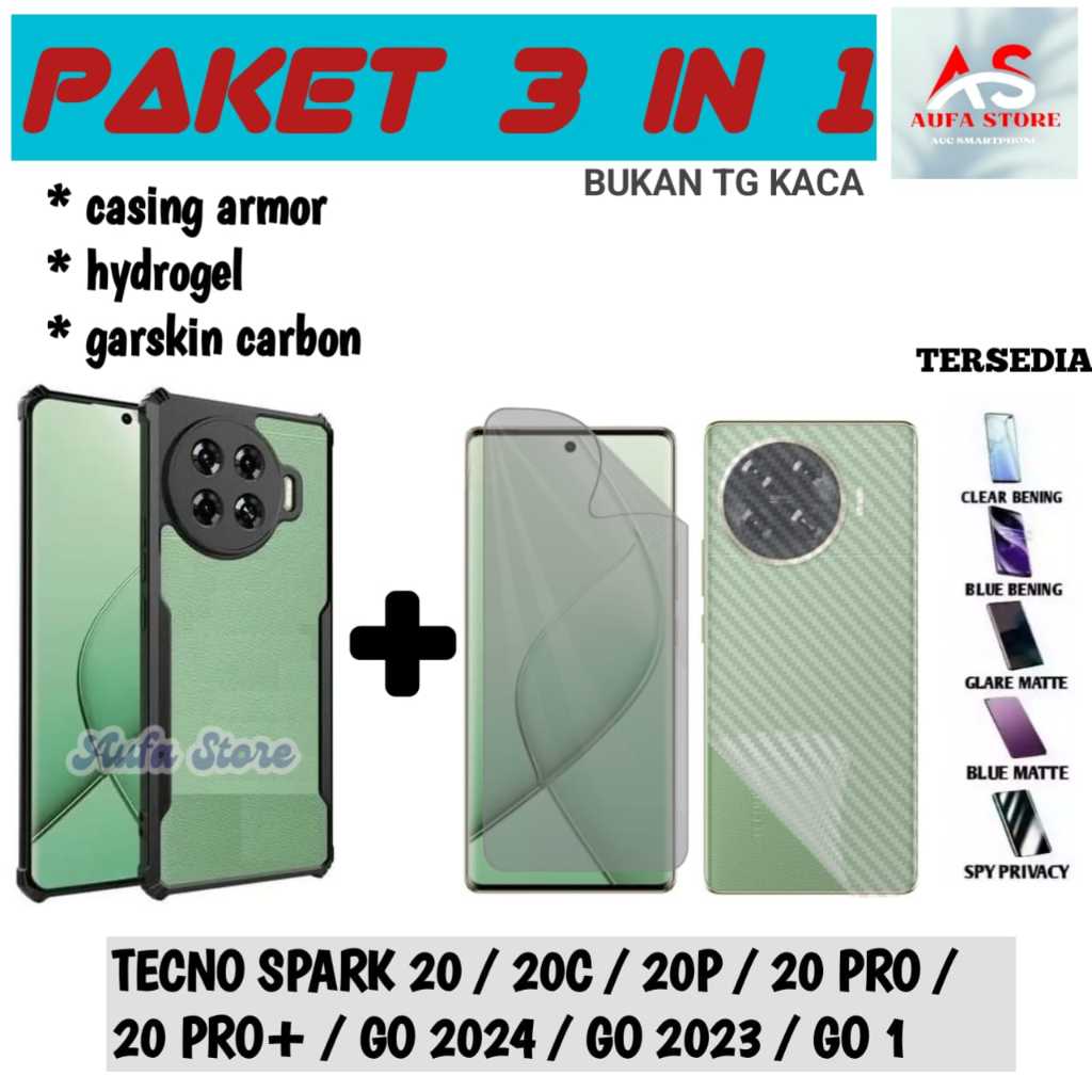 3in1 และ 2in1 Hydrogel Casing armor Package สําหรับ TECNO SPARK 30C ...