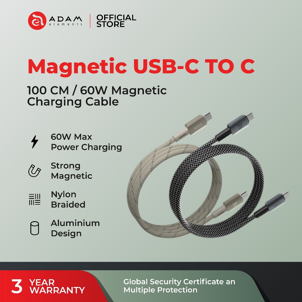 Adam Elements - สาย Casa Ms100 Magnetic Usb C ถึง C | 60w, 100CM ...