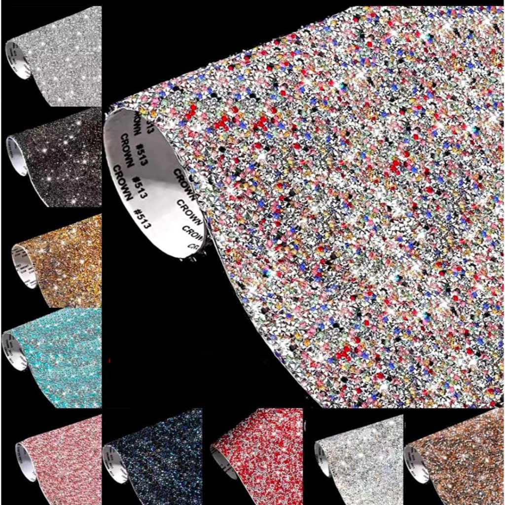 คริสตัล Rhinestone Bling Glitter สติกเกอร์ DIY Paster ตกแต่งบ้านรถ ...