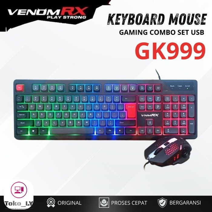 คีย์บอร์ด Venomrx + MOUSE GAMING COMBO GK999 VENOM RX GK-999 | Shopee Thailand
