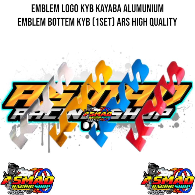 KYB KAYABA ALUMUNIUM LOGO EMBLEM BOTTEM KYB (1SET) ARS คุณภาพสูง ...