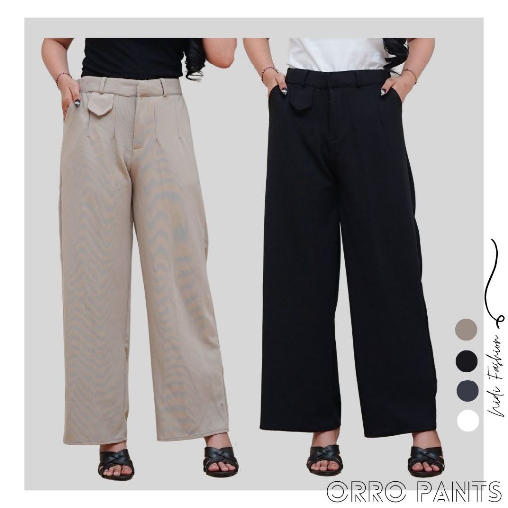 ORO PANTS HIGHWAIST LOOSE PANTS PANTS PANTS - กางเกงต่อต้านริ้วรอย ...