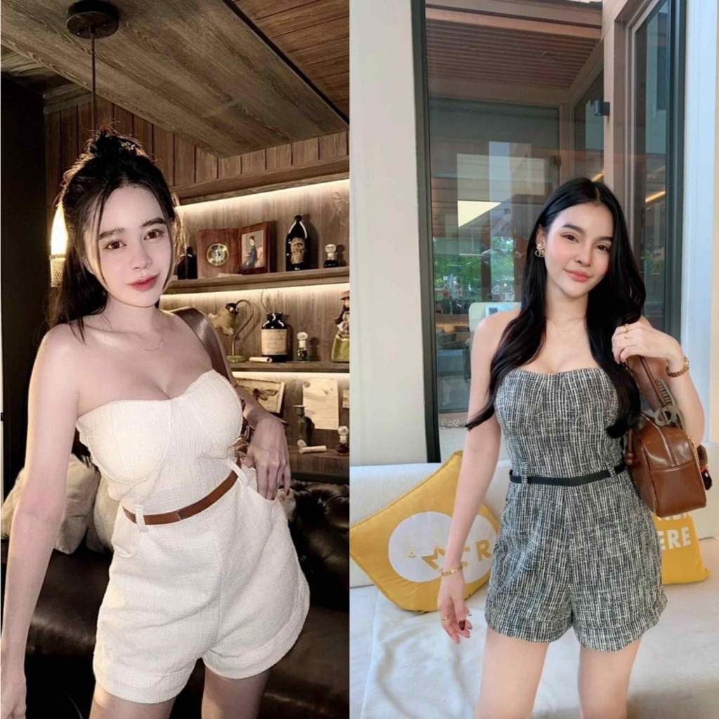 Jms แฟชั่น 294 kw ชุดถัก 3 in 1 หนา รุ่นท็อปท่อ เข็มขัดฟรี Elegant | Shopee Thailand