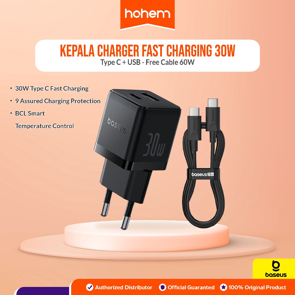 Baseus Palm Charger Set 30W Dual Output Type C USB Super Fast Charging ...