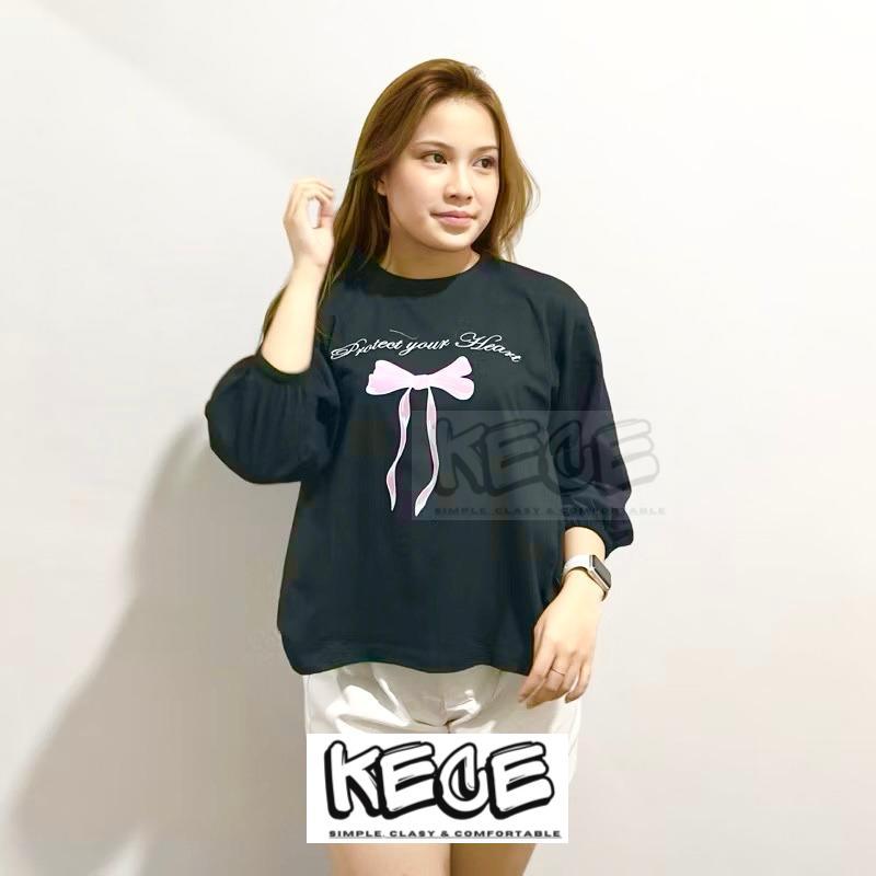 เสื้อยืด Kece แขนบอลลูน choquette ปกป้องริบบิ้นหัวใจของคุณ/ เสื้อยืด ...