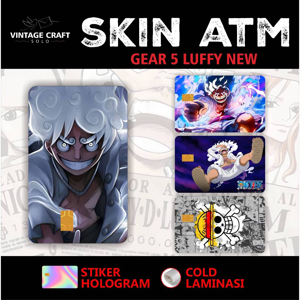 Garskin Anime One Piece Luffy Gear5 ใหม่ ATM Skin Card สติ๊กเกอร์โฮโลแ ...