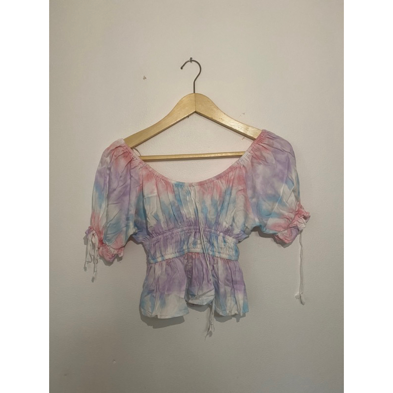 พรีเลิฟด์ พรีเลิฟด์ | Peplum BLOUSE CROP TIE DYE COLORBOX SIZE M ...