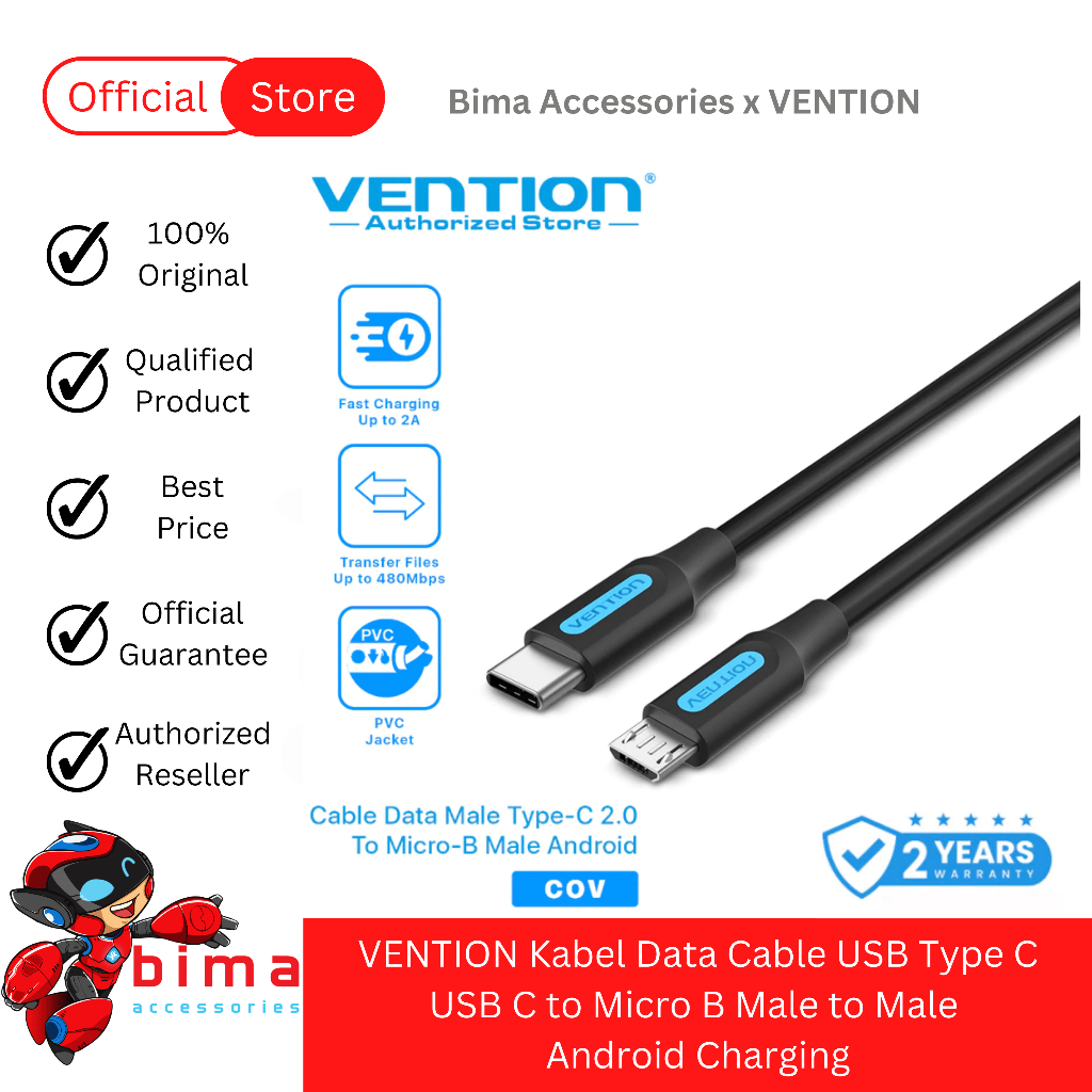 VENTION USB Type C ถึง Micro USB B Android Quick Fast Charging Data ...
