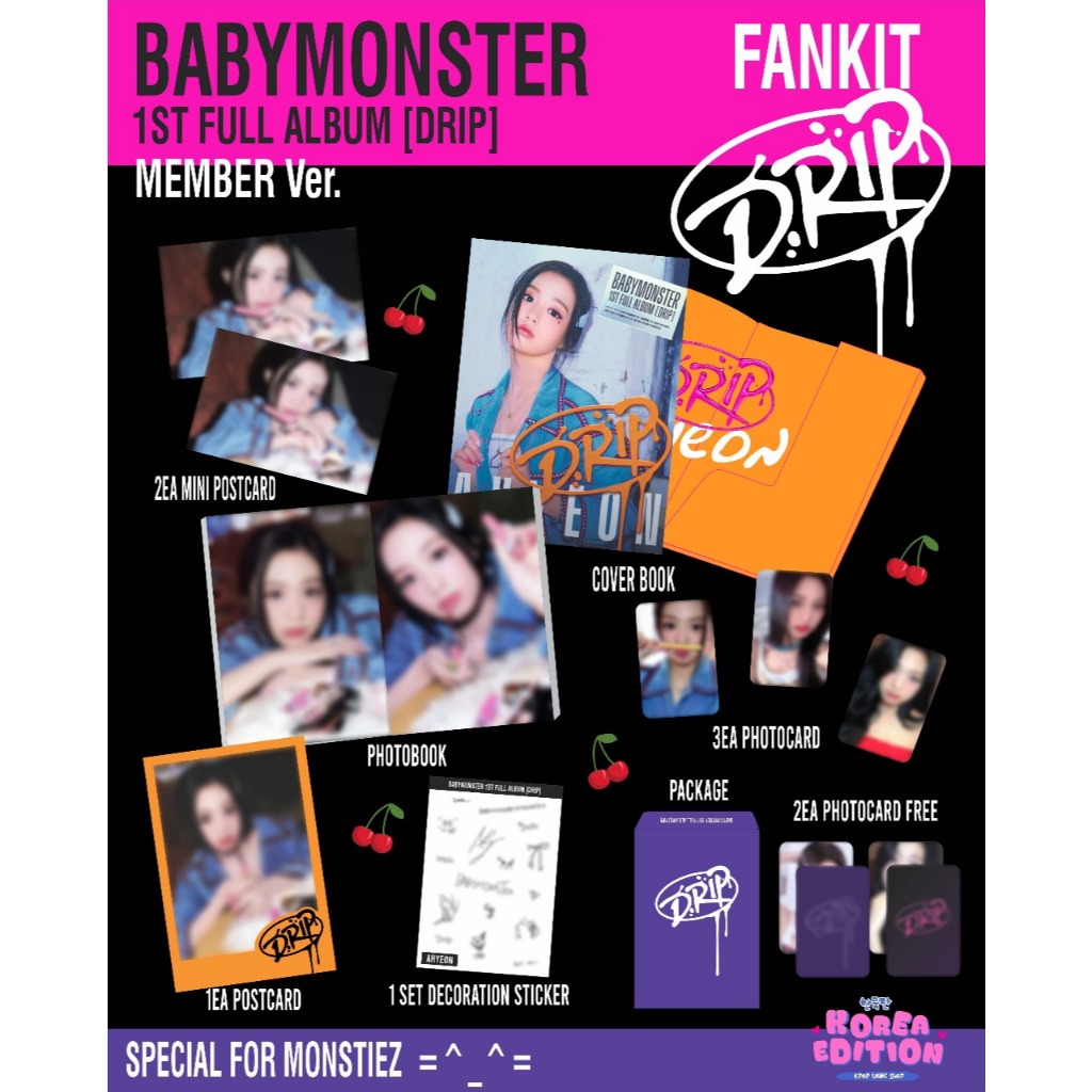 Fankit Baby Monster DRIP สมาชิกรุ่น 1st อัลบั้ม BabyMonster Kpop ...