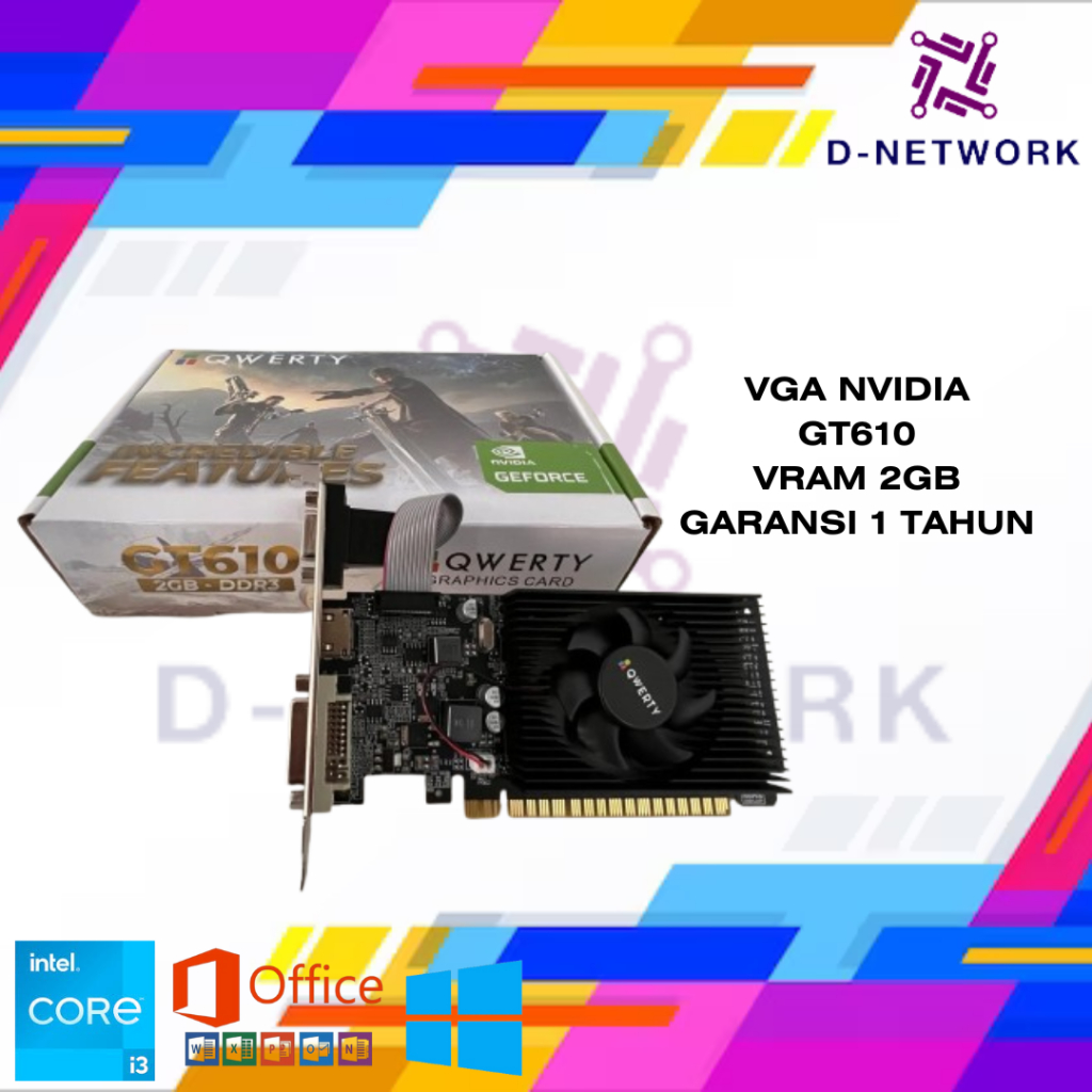 การ์ด Vga Nvidia GeForce GT610 2Gb/1GB ddr3 64bit - VENOMRX 1GB | Shopee Thailand
