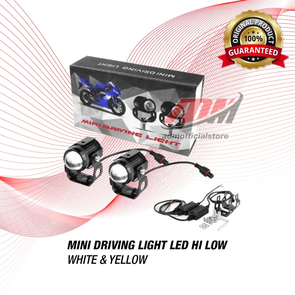 Mini Led Driving Light Hi Low Color White & Yellow | Shopee Thailand