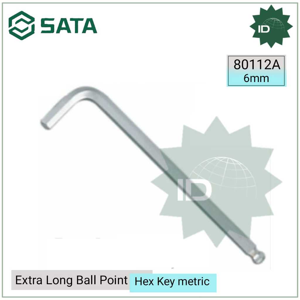 L Key 6 มม.เมตริกยาวพิเศษ Ball Point Hex Key 80112A Sata เครื่องมือ ...