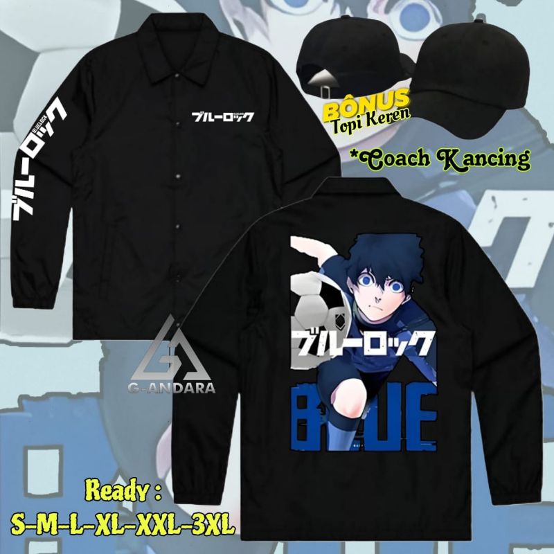 BLUELOCK WINDBREAKER COACH JACKET BONUS HAT READY ZIPPER และปุ่ม ...