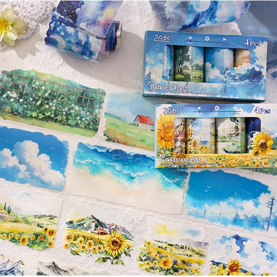 [Artopia] Share 1 Roll Sticker Scenery Set Natural Scenery Japanese Sky ...