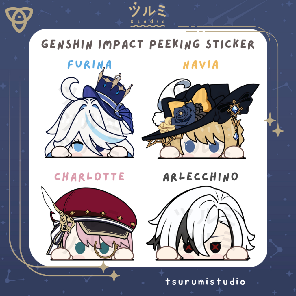 Genshin Impact Peeking Sticker / Peek Sticker / Peek Sticker (Girls Ver ...