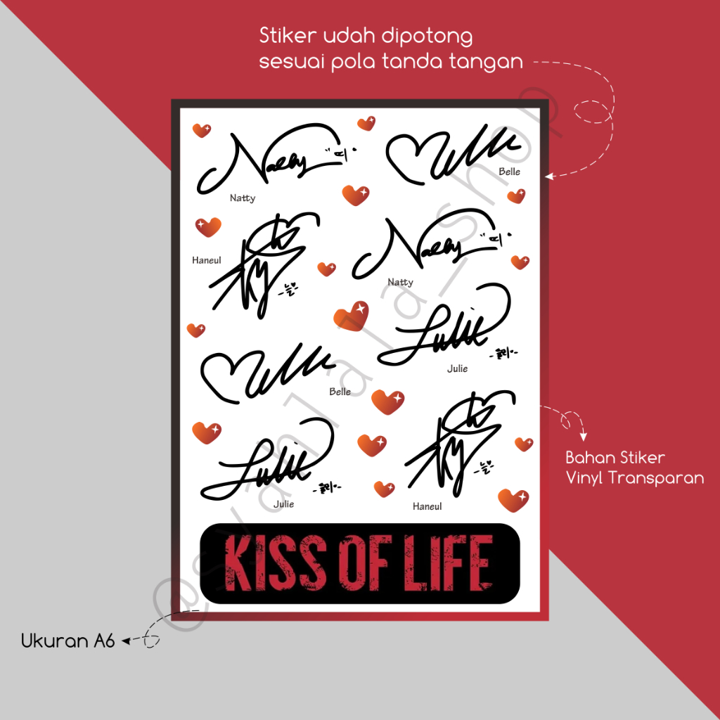 Kiss OF LIFE KIOF NATTY JULIE HANEUL BELLE สติ๊กเกอร์ลายเซ็น | Shopee ...
