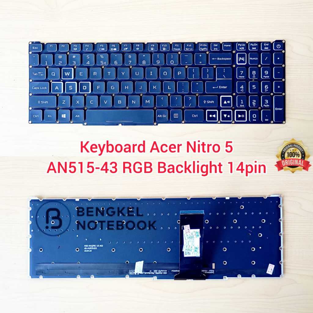 Acer Nitro 5 AN515-43 AN515-54 AN515-55 RGB Backlight 14pin คีย์บอร์ด ...