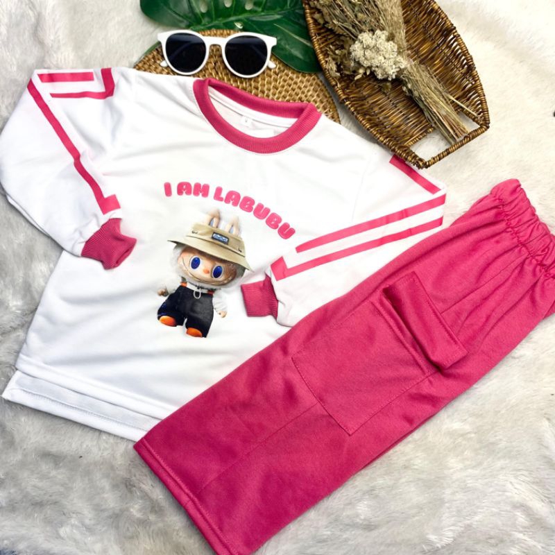 ชุดสูทคาร์โก้เด็กผู้หญิง I Am Labubu Viral ชุดสําหรับเด็กผู้หญิงอายุ 1 ...