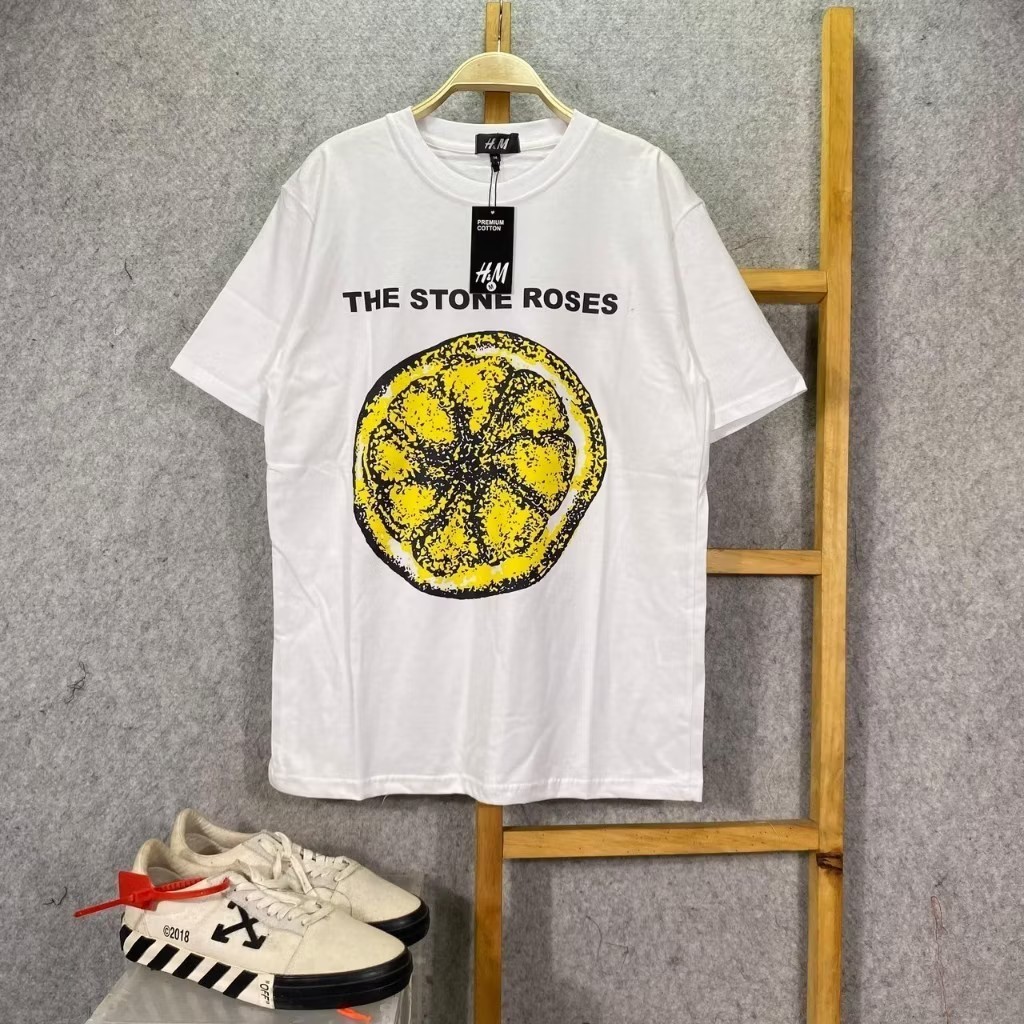 H&m THE STONE ROSES LOGO เสื้อยืดสีขาว | Shopee Thailand